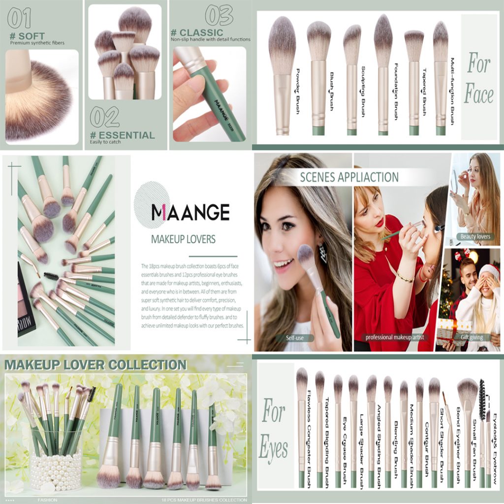 18 Pcs Multi Brush Set (Mint) – Lira Import Limited